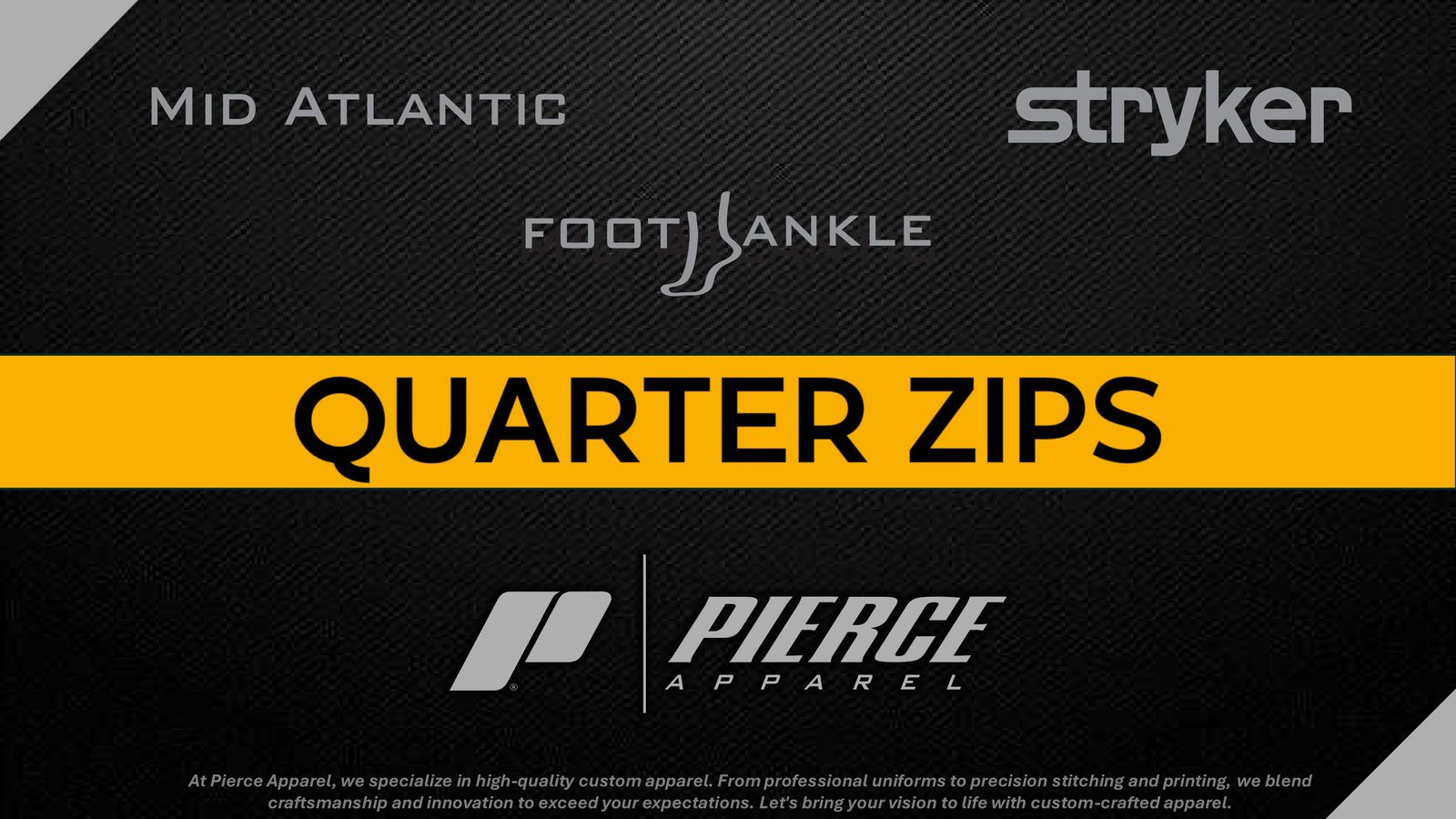 2025 QUARTER ZIPS STRYKER FOOT AND ANKLE MID ATLANTIC by Pierce Apparel ...