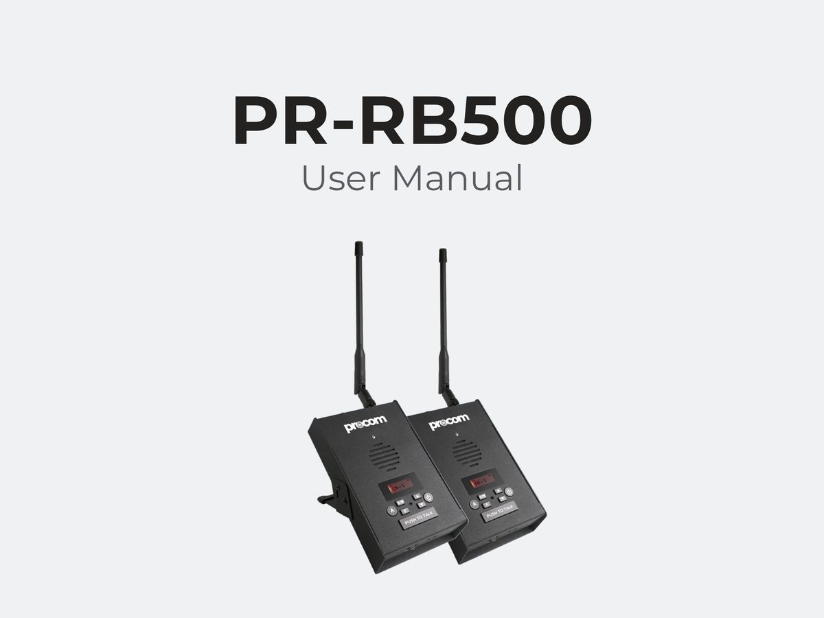 PR-RB500 User Manual by... - Flipsnack