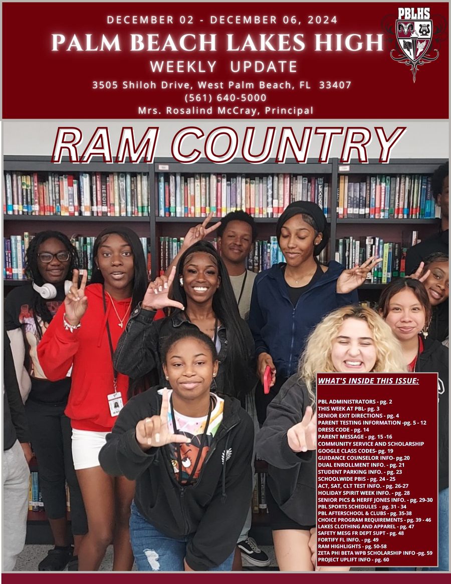 DECEMBER 2 - DECEMBER 6, 2024 PBLHS NEWSLETTER by PBLHS - Flipsnack
