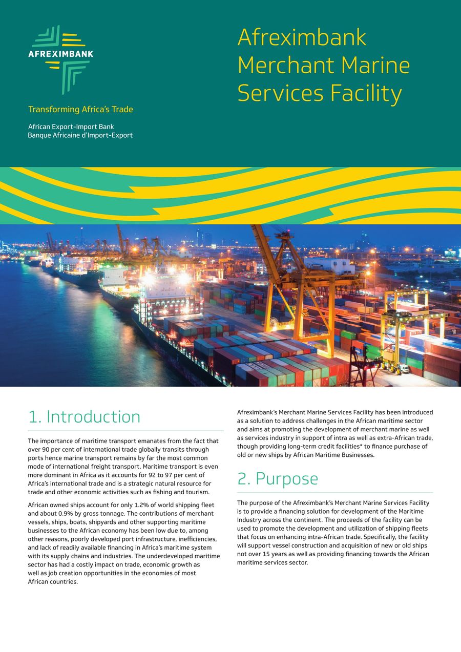 Merchant Marine Facility by African Export-Import Bank