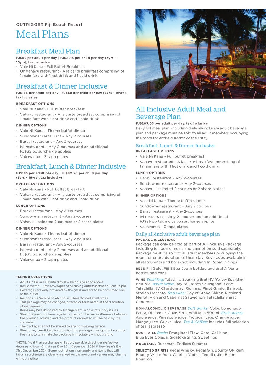 FOR Half Board + Full Board Meal Plan Flier by OUTRIGGER... - Flipsnack