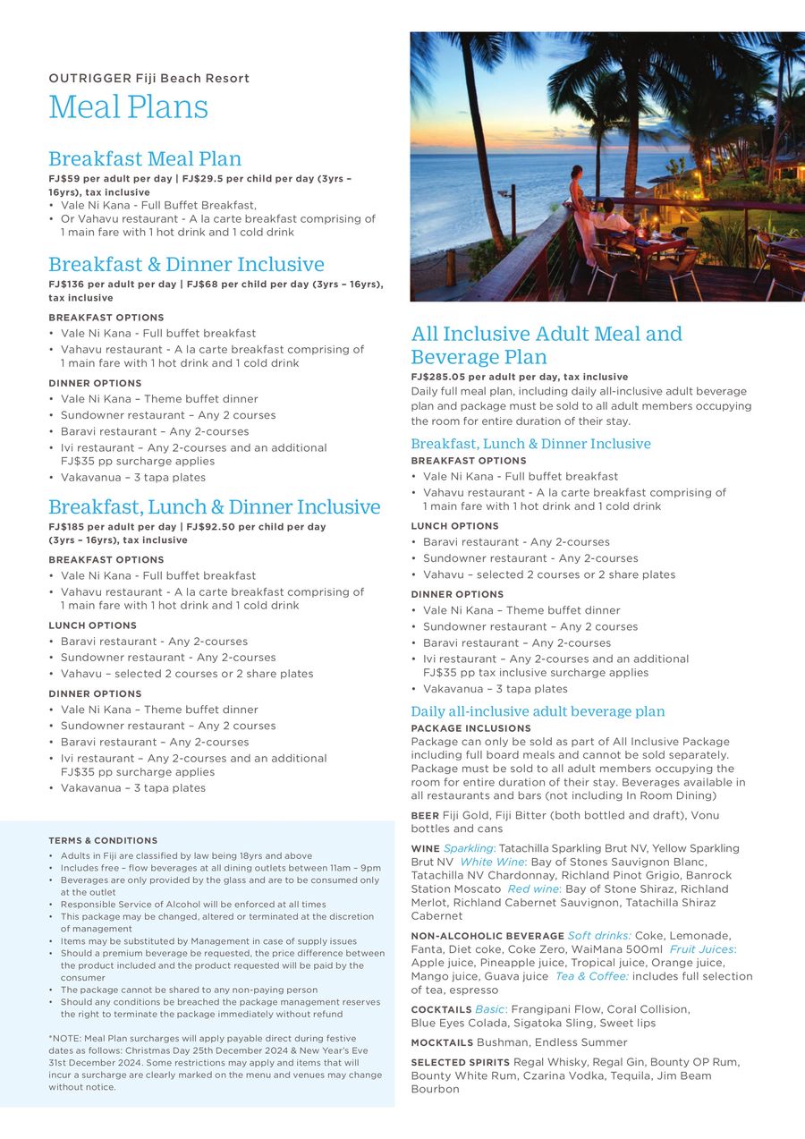 Meal Plan_OUTRIGGER Fiji Beach Resort by OUTRIGGER... - Flipsnack