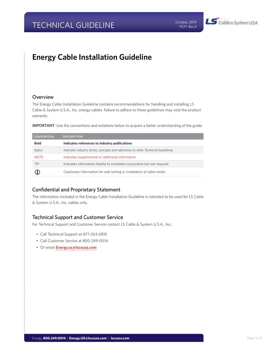 Technical Guideline:Energy Cable Installation Guideline by LS Cable... - Flipsnack