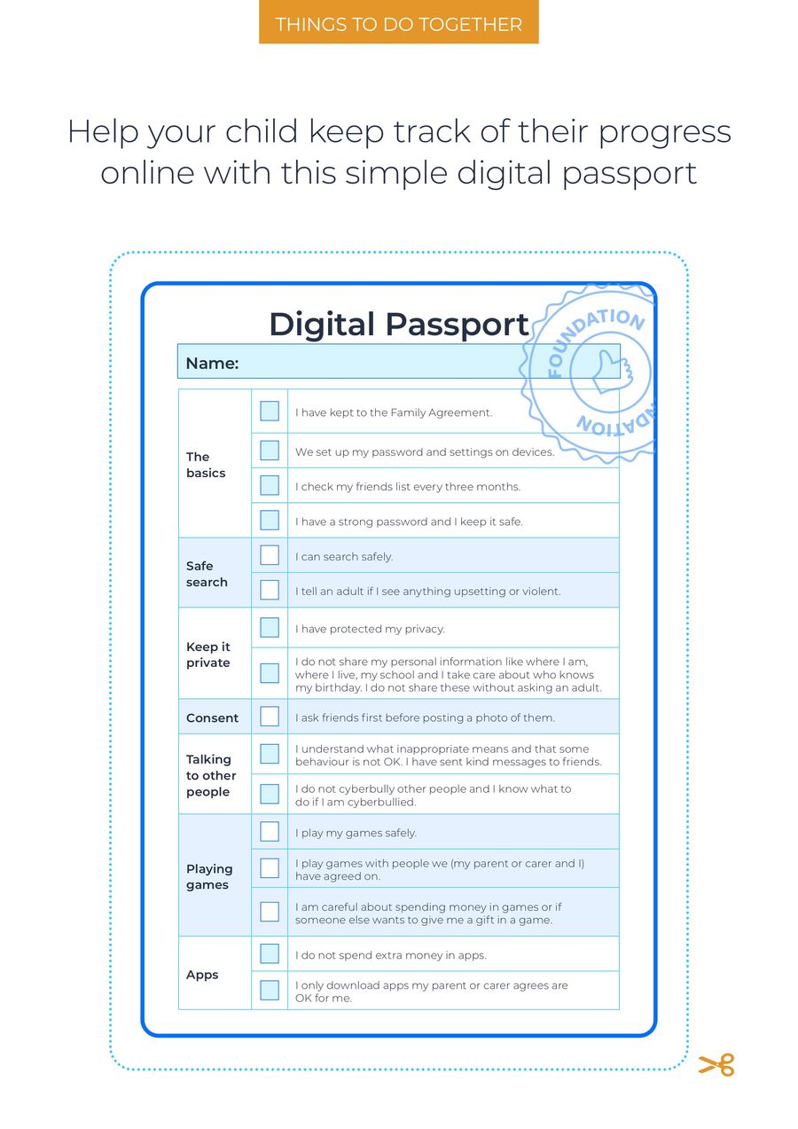 Online resource - digital passport for kids by Internet Matters - Flipsnack