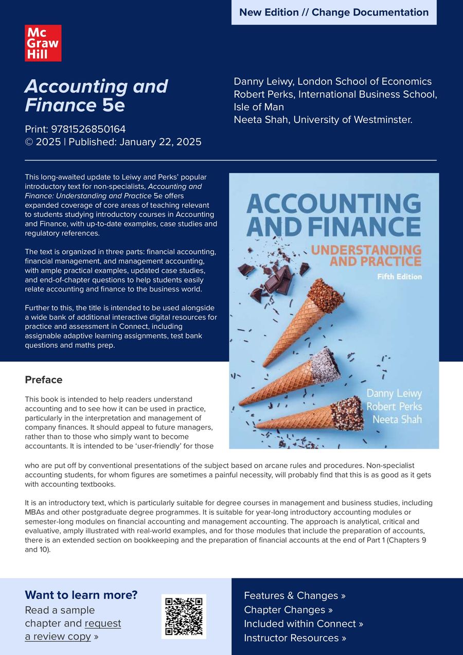 Leiwy, Accounting and Finance 5e | Change Document by McGraw Hill ...