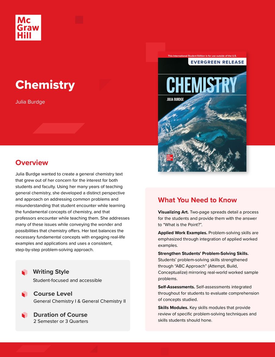 ISE Burdge Chemistry Evergreen Product Flyer by McGraw Hill International