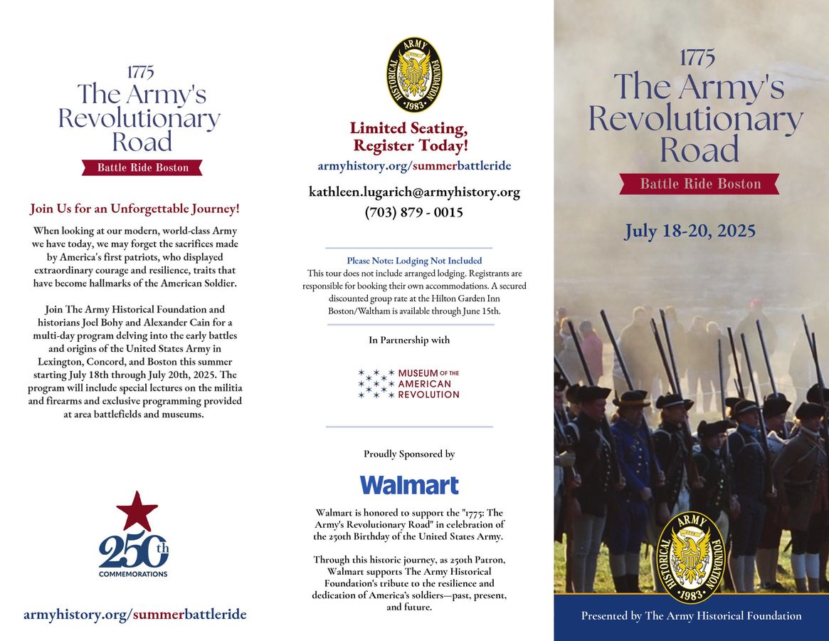 Summer BattleRide Trifold Brochure The Army's Revolutionary Road by The ...