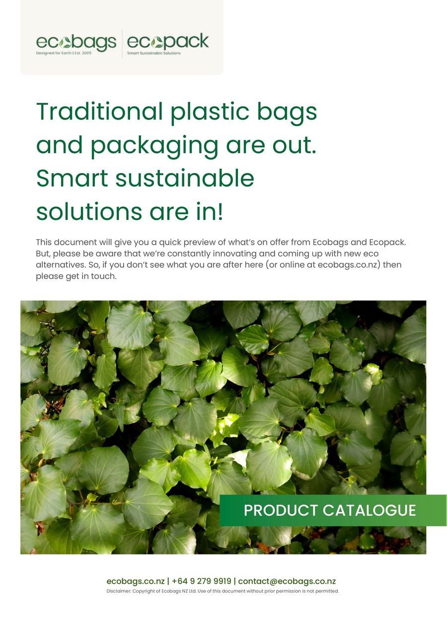 Ecobags & Ecopack NZ Catalogue 2025 by Graphics - Flipsnack