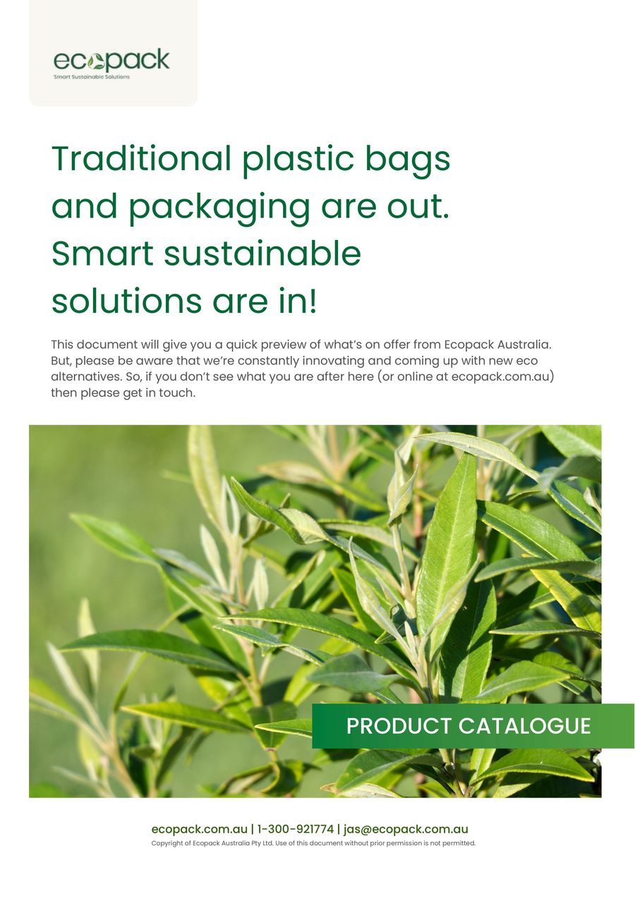 Ecopack Australia Product Catalogue 2025 by Graphics - Flipsnack
