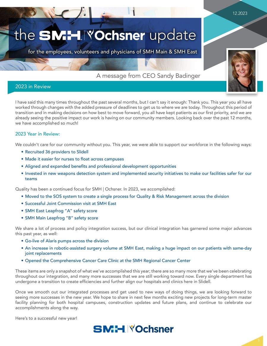 The SMH I Ochsner Update December 2023... - Flipsnack