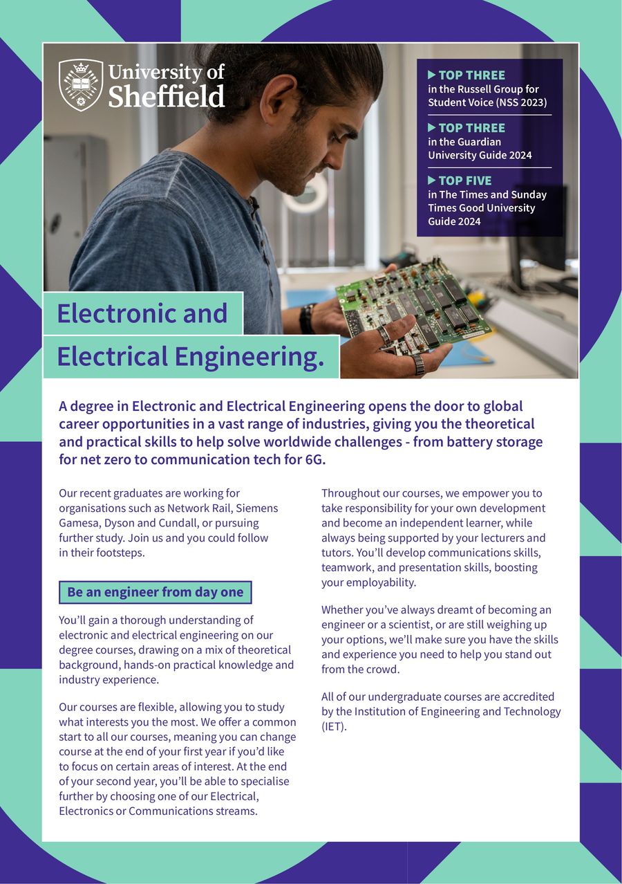 Electronic and Electrical Engineering at Sheffield, Offer Holder by Charlotte Hurley - Flipsnack