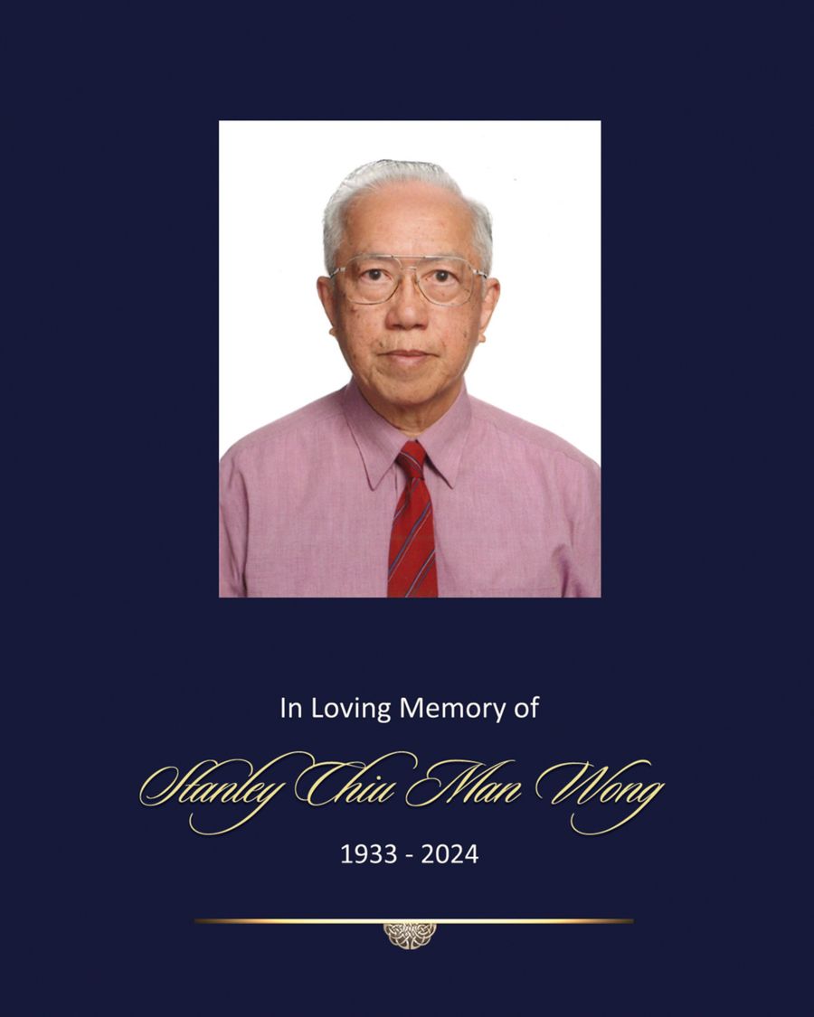 Memorial Card for Stanley Chiu Man Wong (1933-2024) by Christian ...