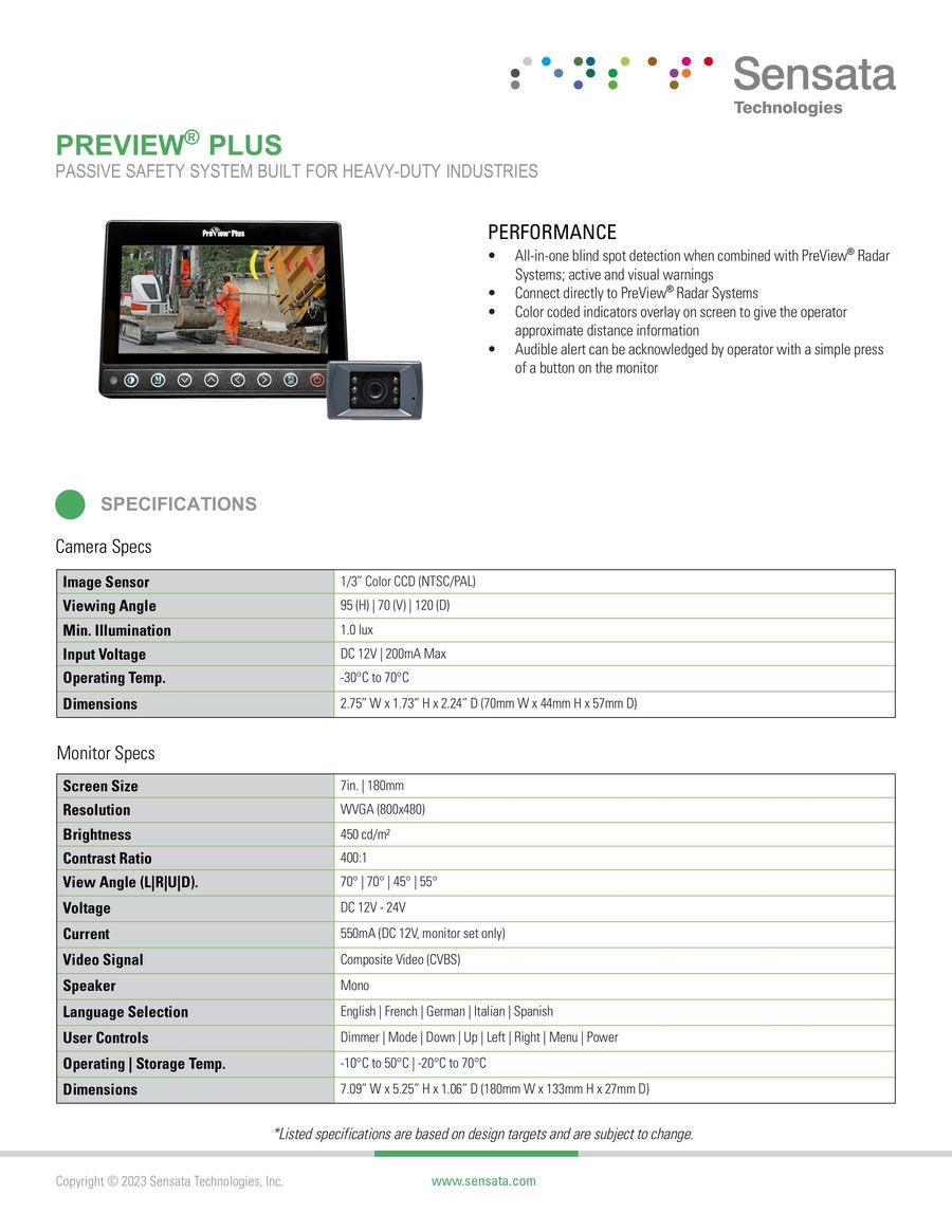 PreView Plus Data Sheet 2023 by Sensata Technologies - Flipsnack