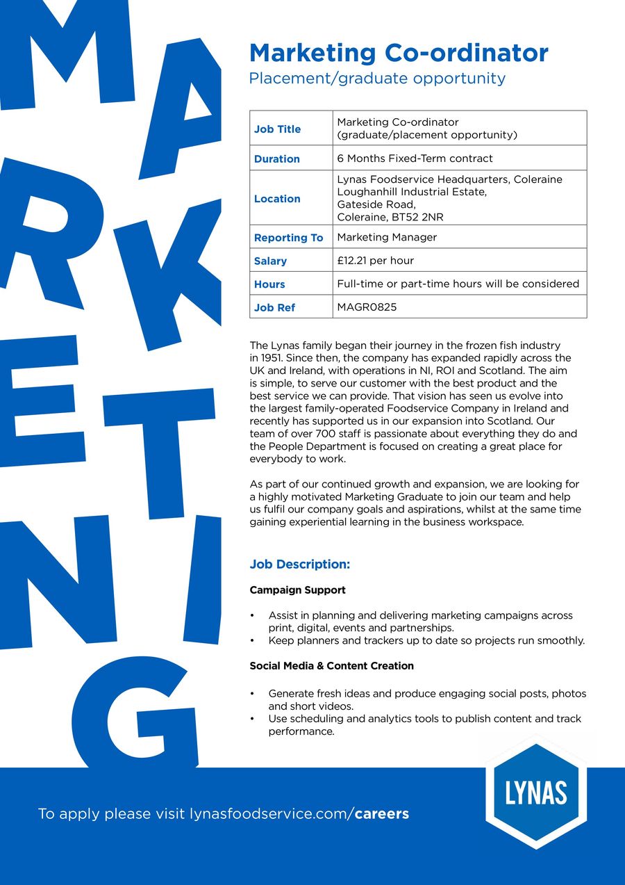 Marketing Graduate [MAGR0825] - Job Description by charlotte.wade ...
