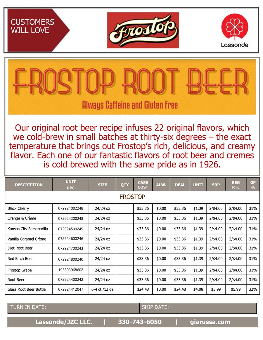 Frostop 3-21-25 by Lassonde Specialty Foods
