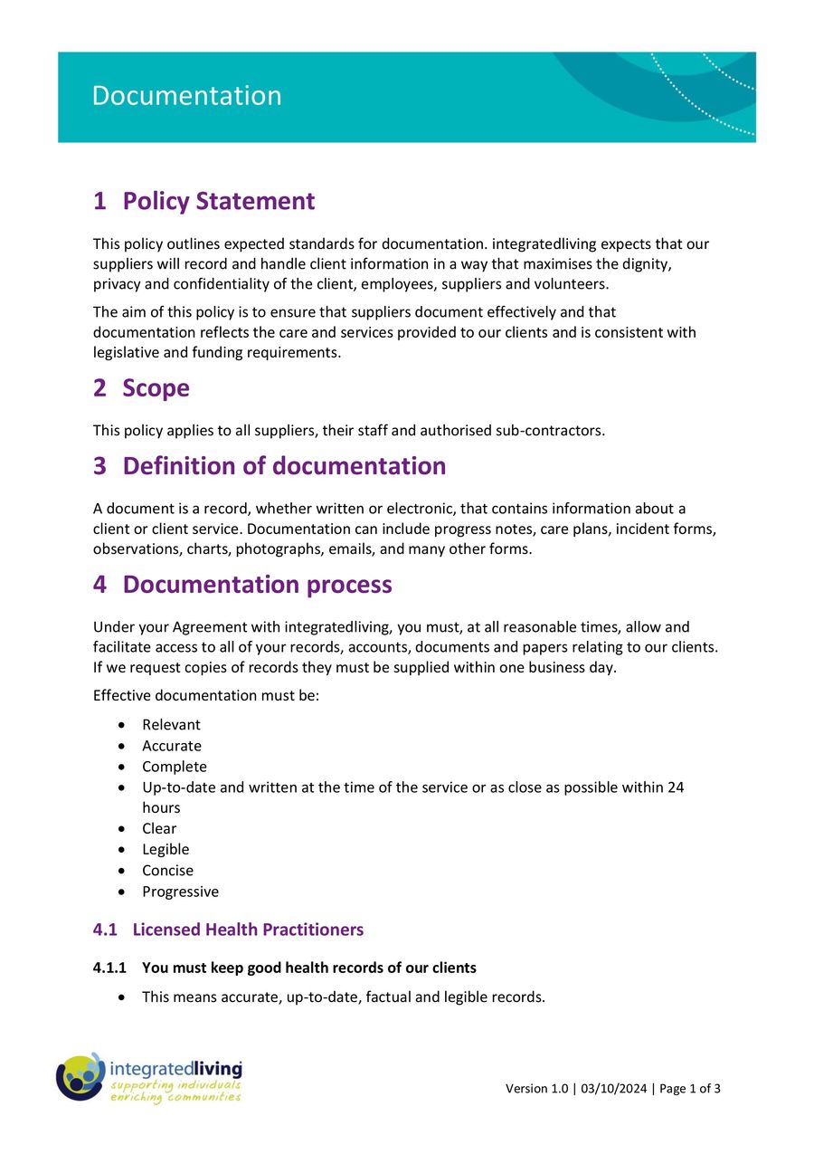 Supplier Documentation Policy (Version 1.0) by... - Flipsnack