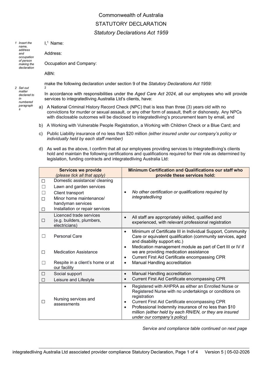 Supplier Qualifications Statutory Declaration by... - Flipsnack