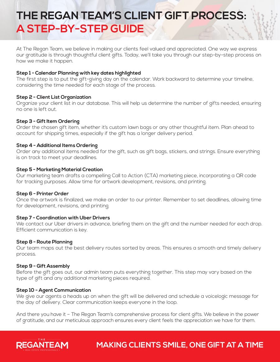 The Regan Team - Client Gift Process by - Flipsnack