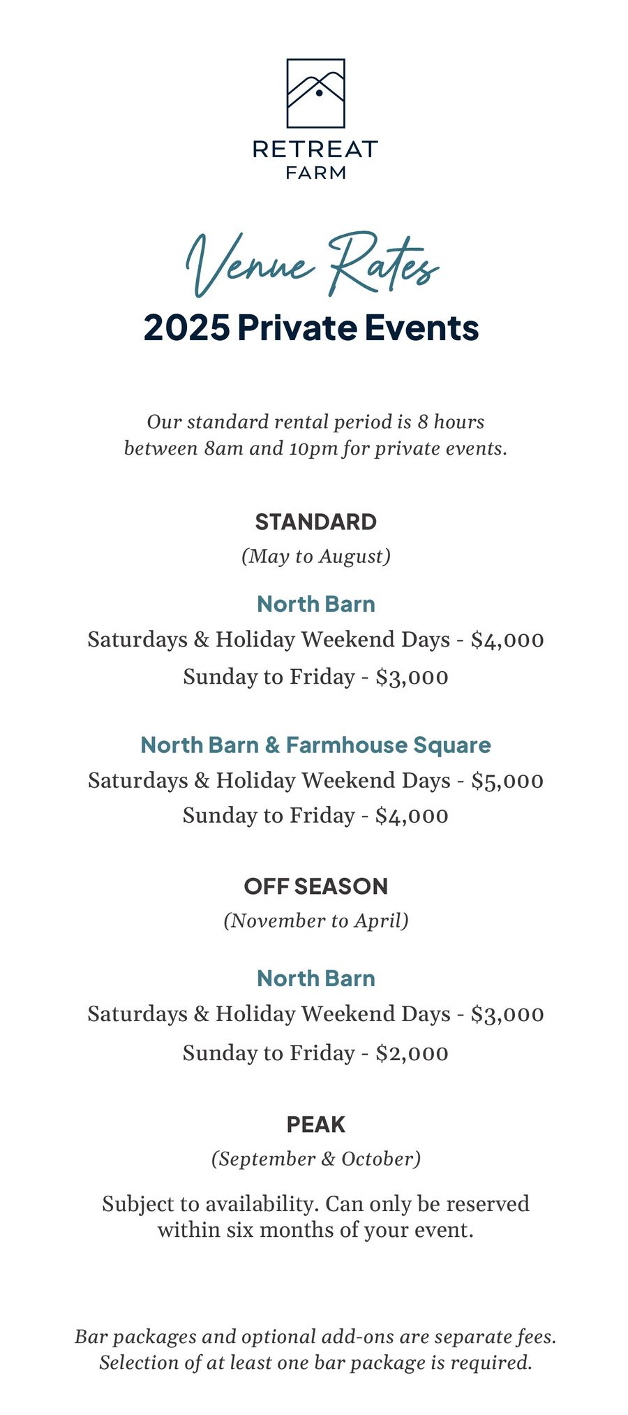 Retreat Farm Private Events: Rate Card by Retreat Farm - Flipsnack