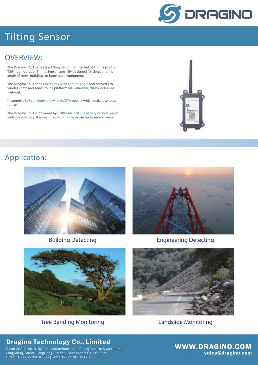 Datasheet_TS01-xB & TS01-xS_Tilting Sensor by Dragino - Flipsnack