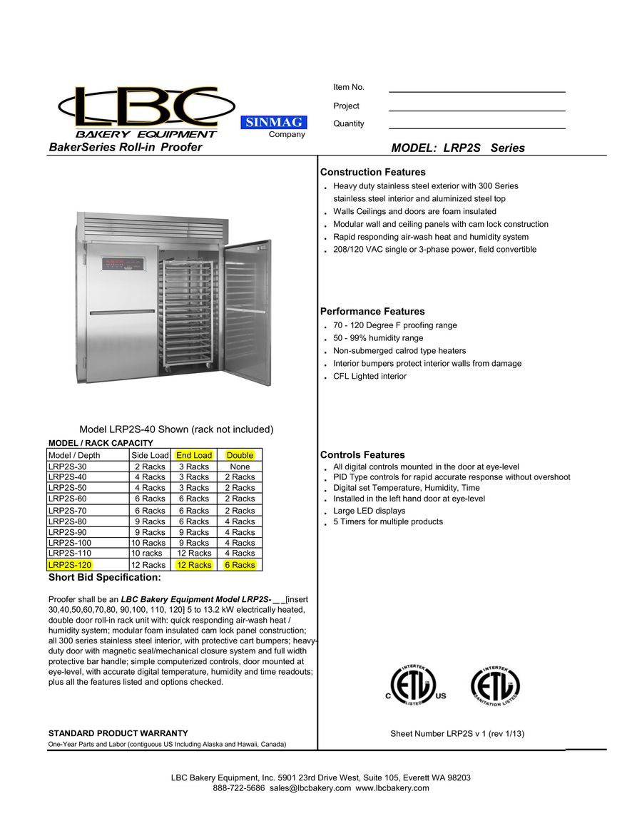 LBC LRP2S-120 - 2-Door Proof Box (2022) by Food... - Flipsnack