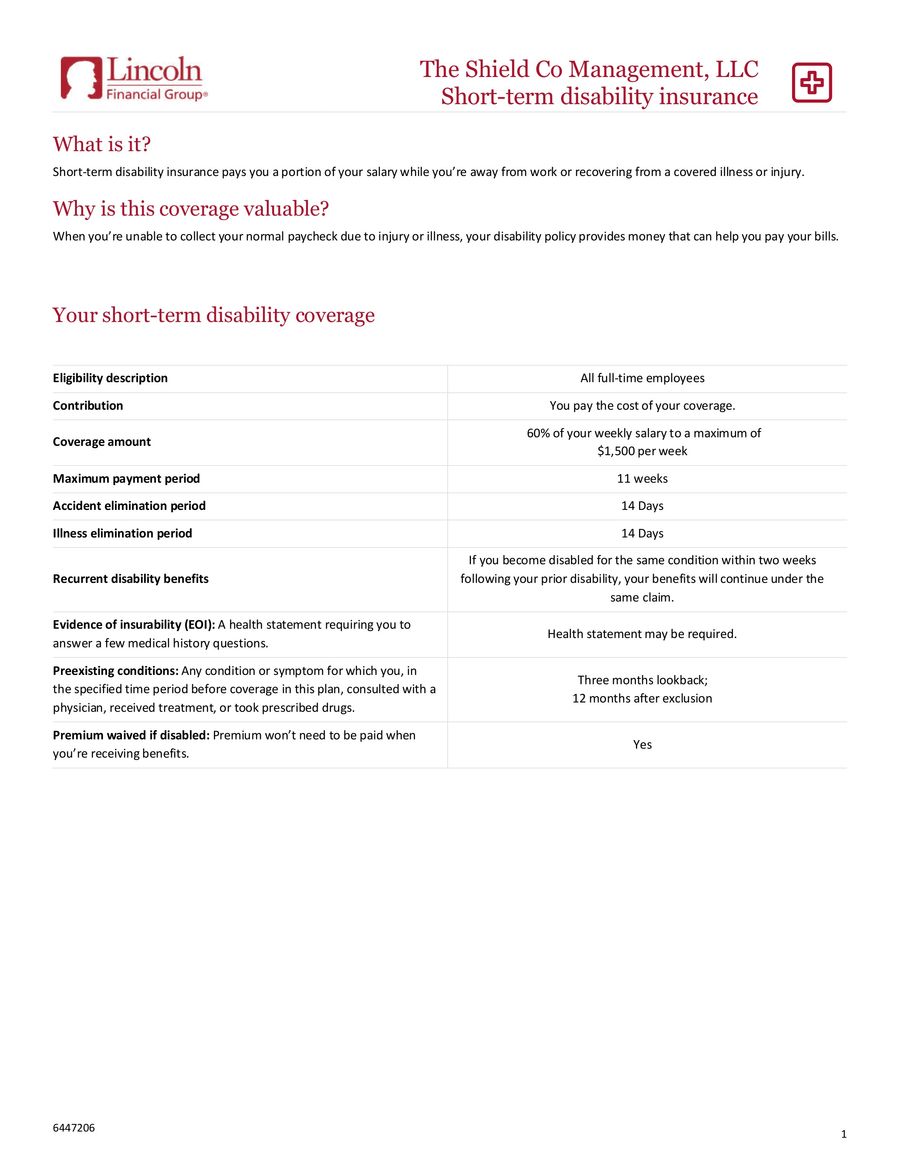 STD_Benefit Summary by GBS Benefits