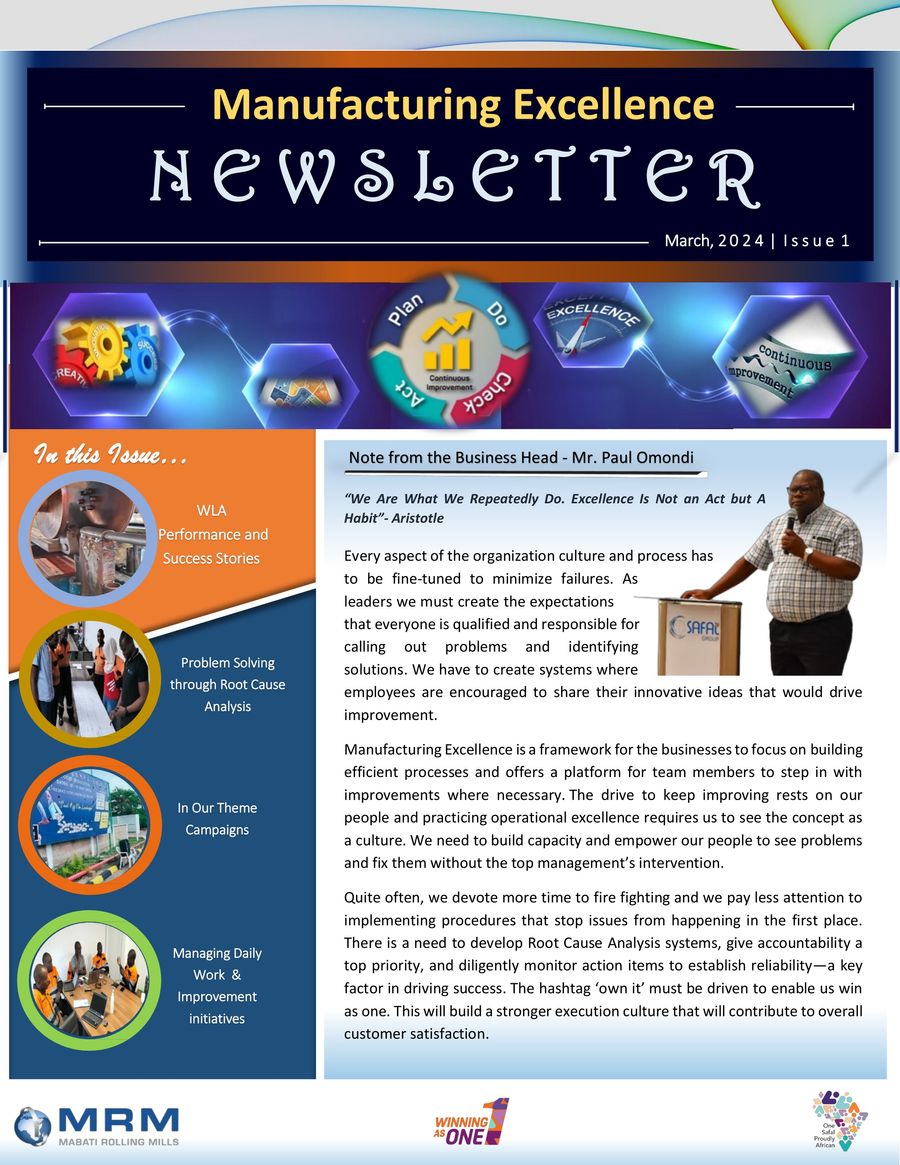 Manufacturing Excellence Newsletter - Issue 1 by Fredmera - Flipsnack