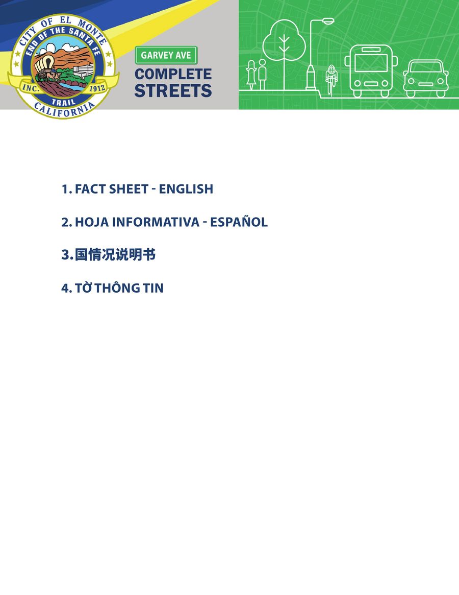 El Monte Garvey Ave Complete Streets Fact Sheet by Arellano Associates ...