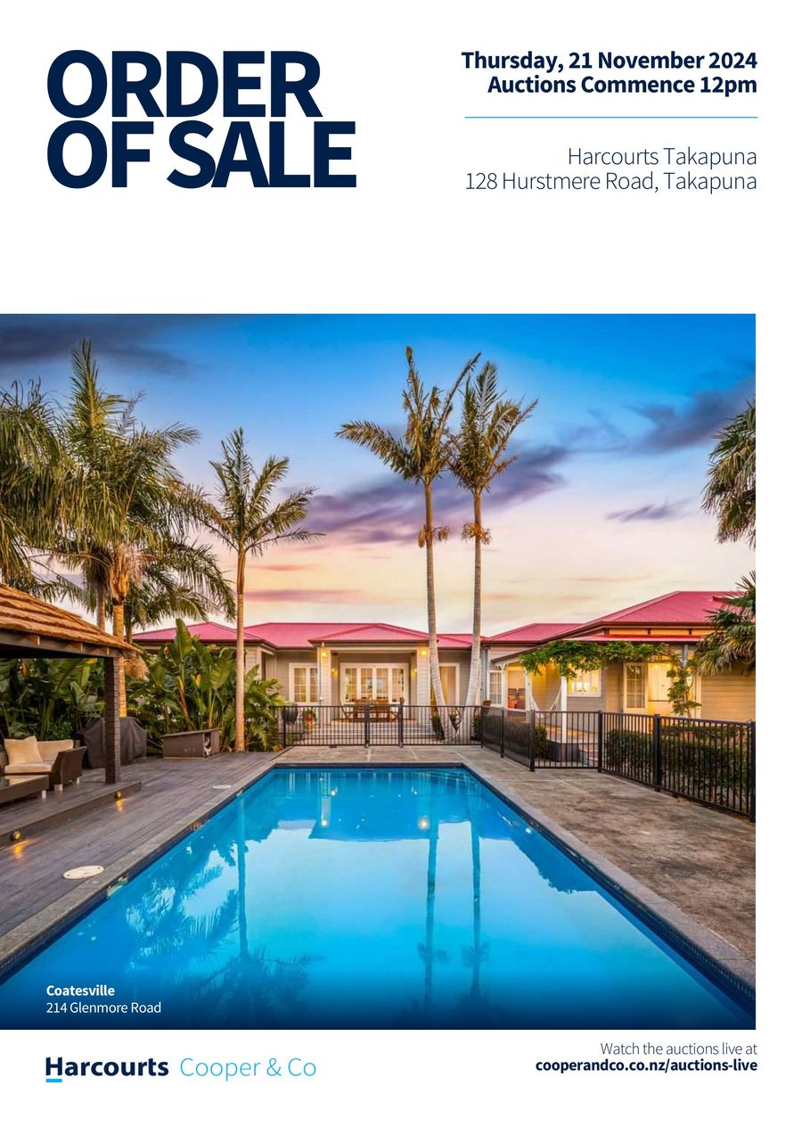 21st Novemeber Order of Sale by Harcourts Cooper & Co