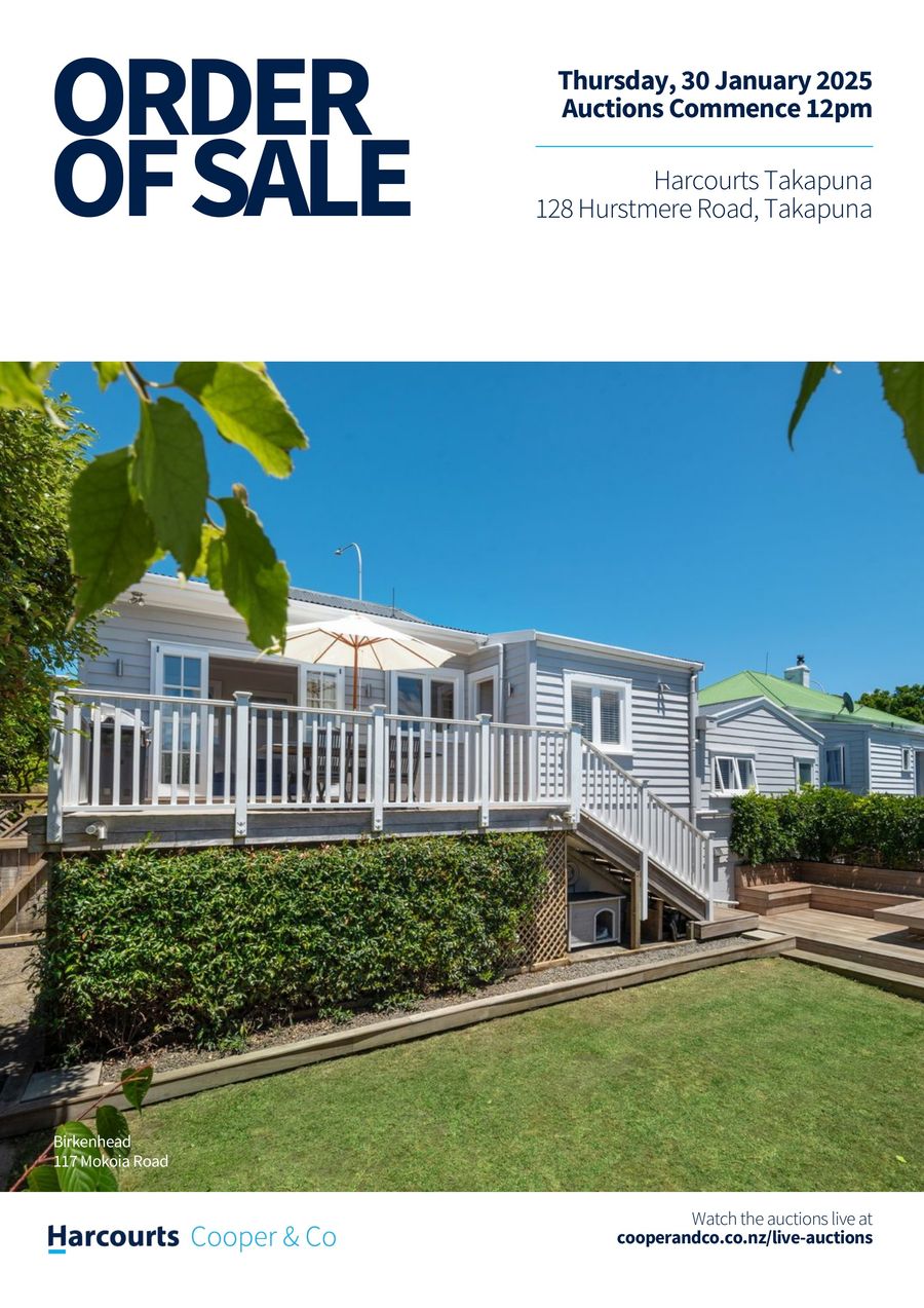 Thursday, 30 January, Order of Sale by Harcourts Cooper & Co
