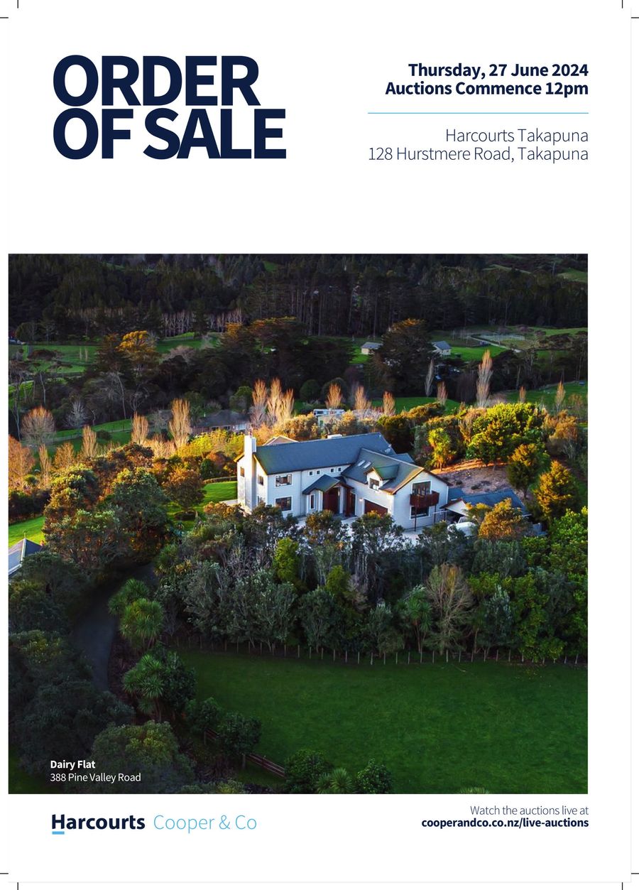 Order of Sale 26 June by Harcourts Cooper & Co
