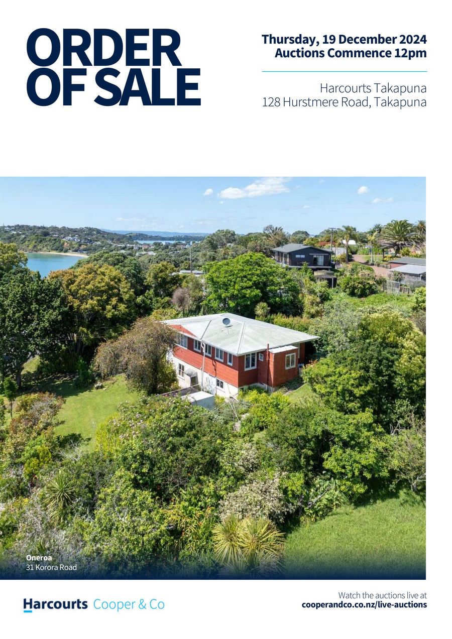 Order of Sale 19th December by Harcourts Cooper & Co