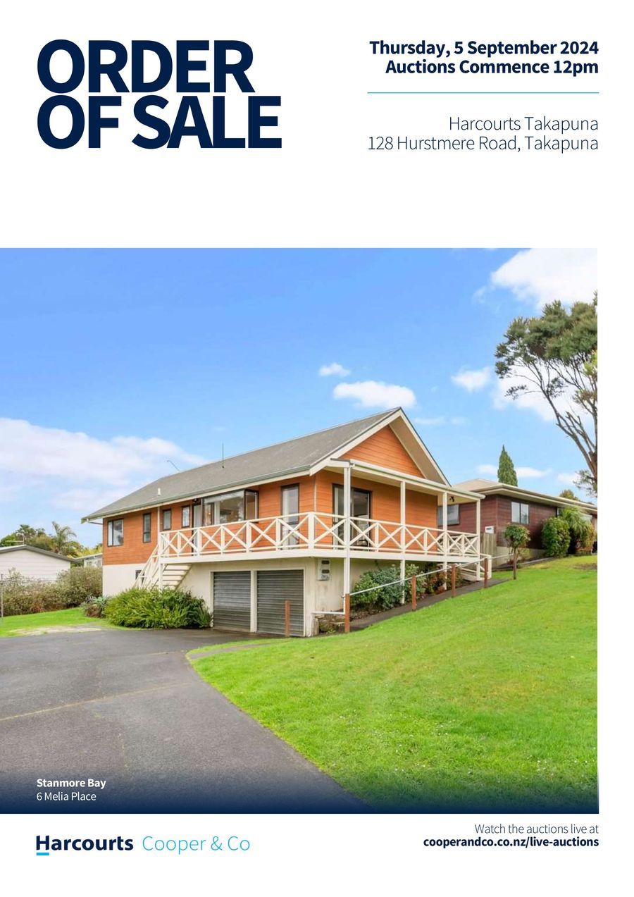 Order of Sale 5th Septmeber by Harcourts Cooper & Co