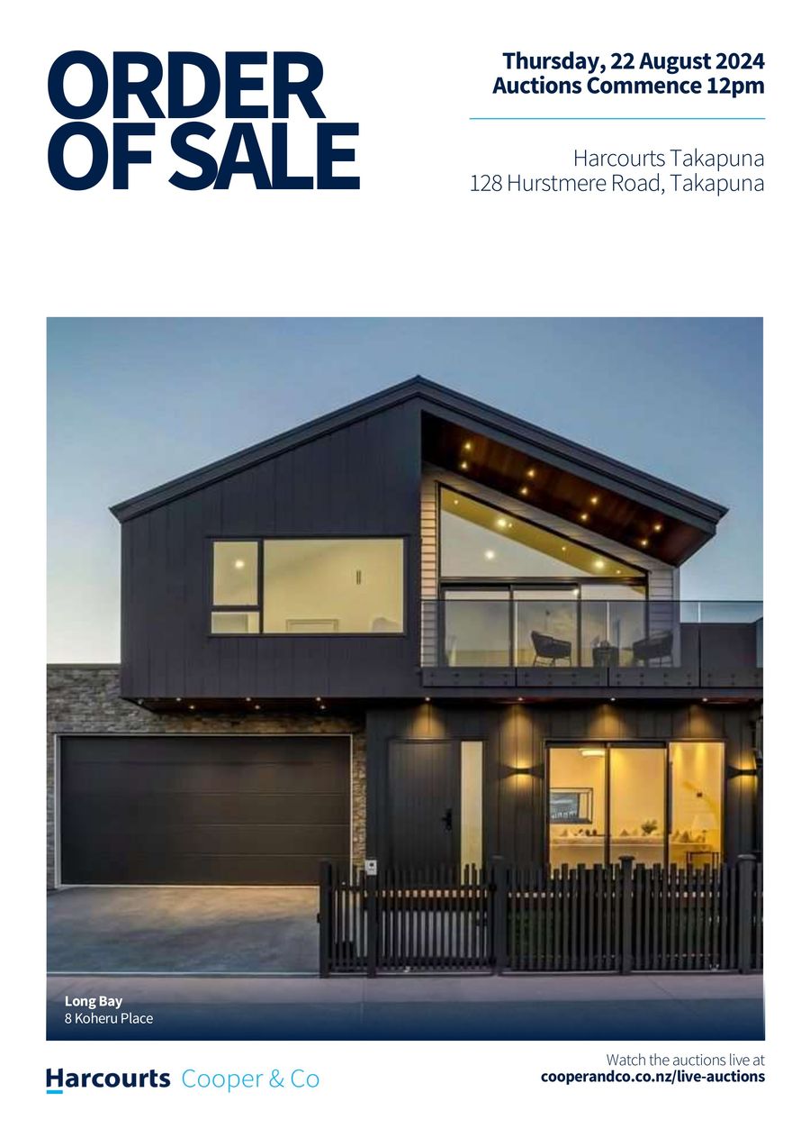 Order of Sale 22 August by Harcourts Cooper & Co