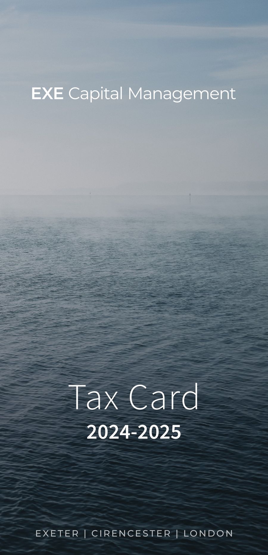 EXE Capital Management 2024-2025 Tax Card by Fiona Huck - Flipsnack