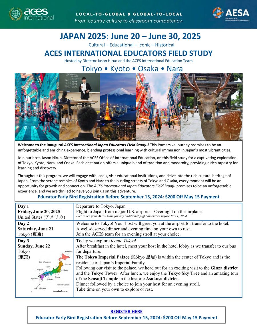 2025 JAPAN ACES Educators Field Study International Itinerary by David Sanchez - Flipsnack