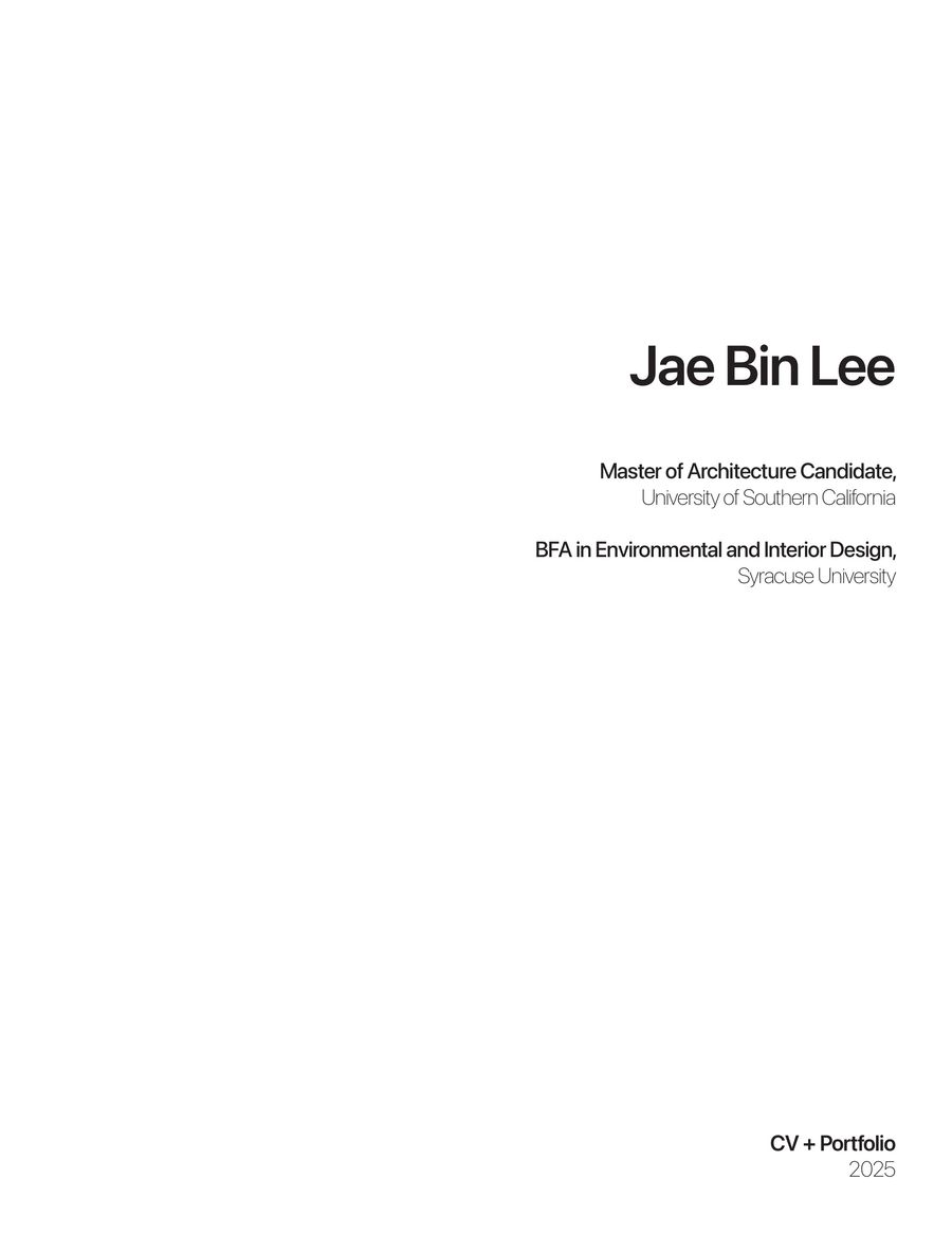 ARCH PORTFOLIO_2025 by Jae Bin Lee - Flipsnack
