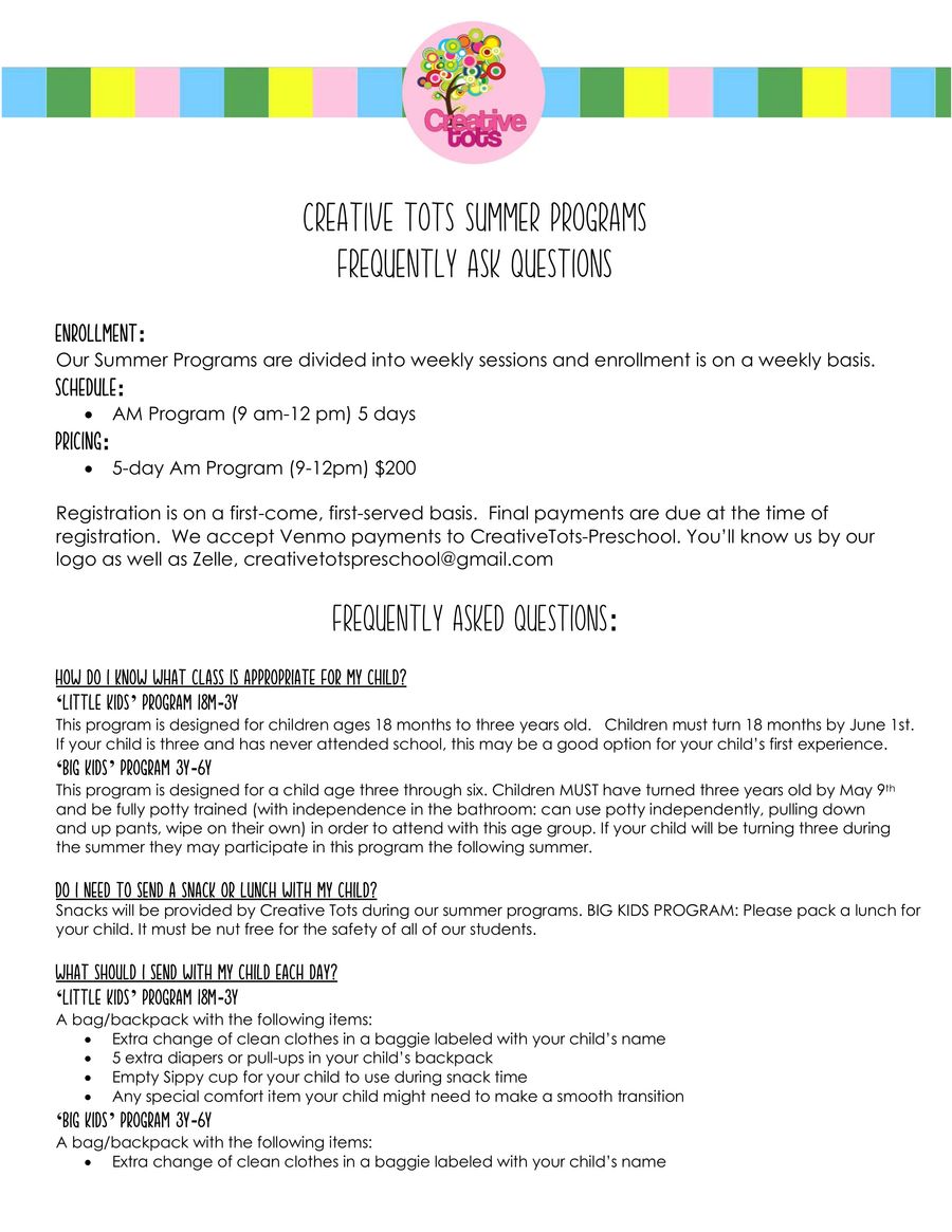 2025 Summer Programs FAQ by Manda Thornton - Flipsnack