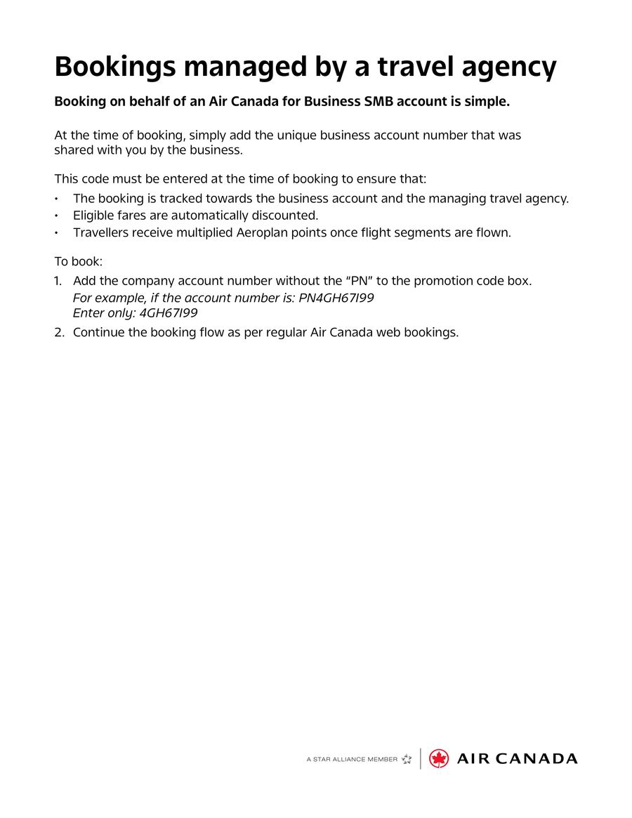 Bookings by Travel Agent by Air Canada - Flipsnack