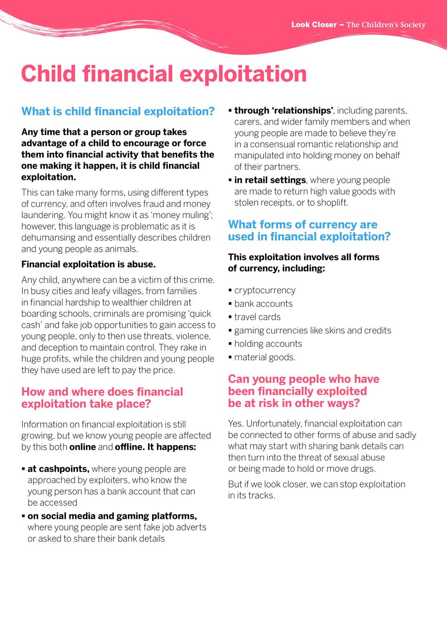 Explainer_ Child Financial Exploitation for all by The... - Flipsnack