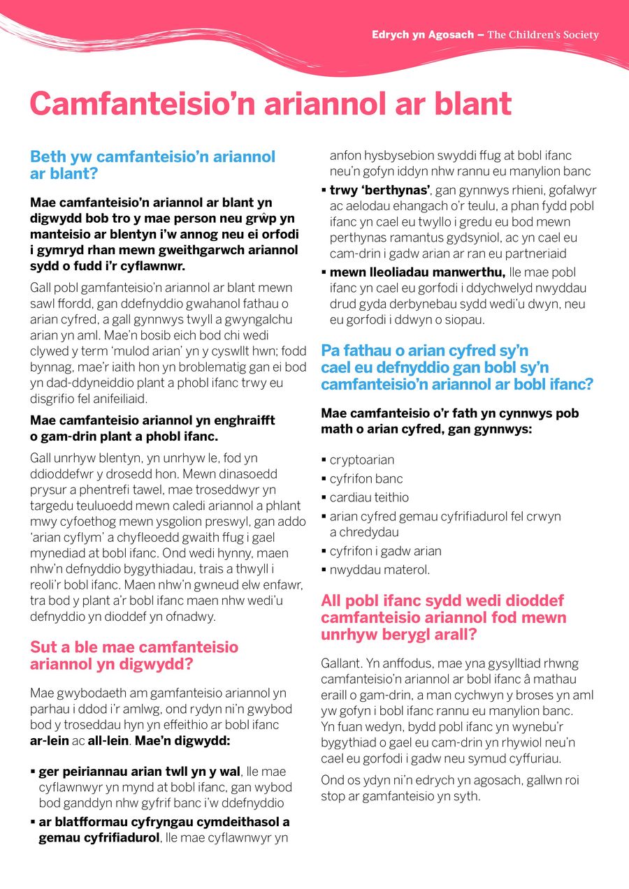 Explainer child financial exploitation for all Welsh by The... - Flipsnack