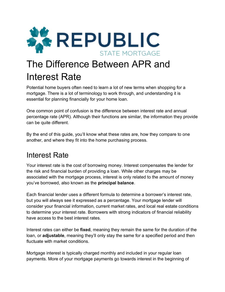 The difference between APR and Interest Rate by Olivia - Flipsnack