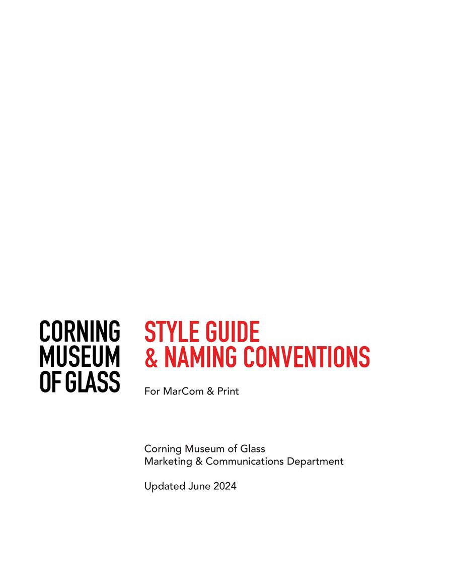 CMoG Style Guidelines and Naming Conventions_6.2024 by Corning Museum ...