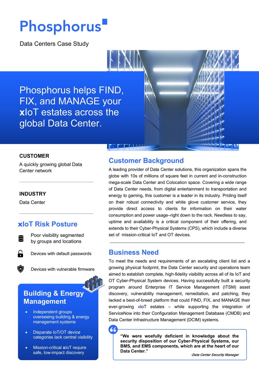 Data Centers - Phosphorus Case Study by Daniel Craig - Flipsnack
