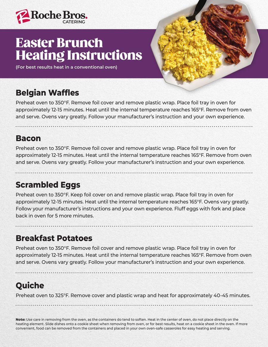 Easter Breakfast Heating Instructions by Roche... - Flipsnack