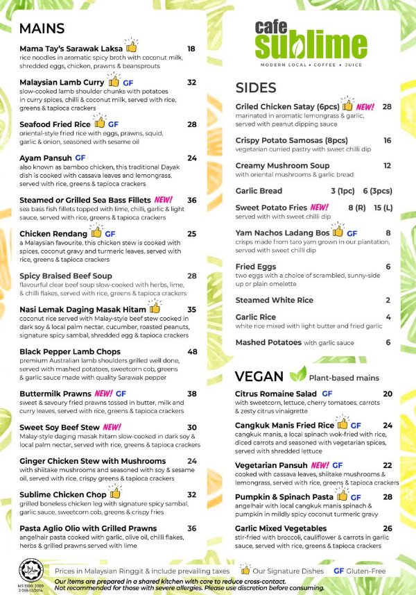 Dining Menu @ Cafe Sublime, The LimeTree Hotel Kuching by Julie - Flipsnack