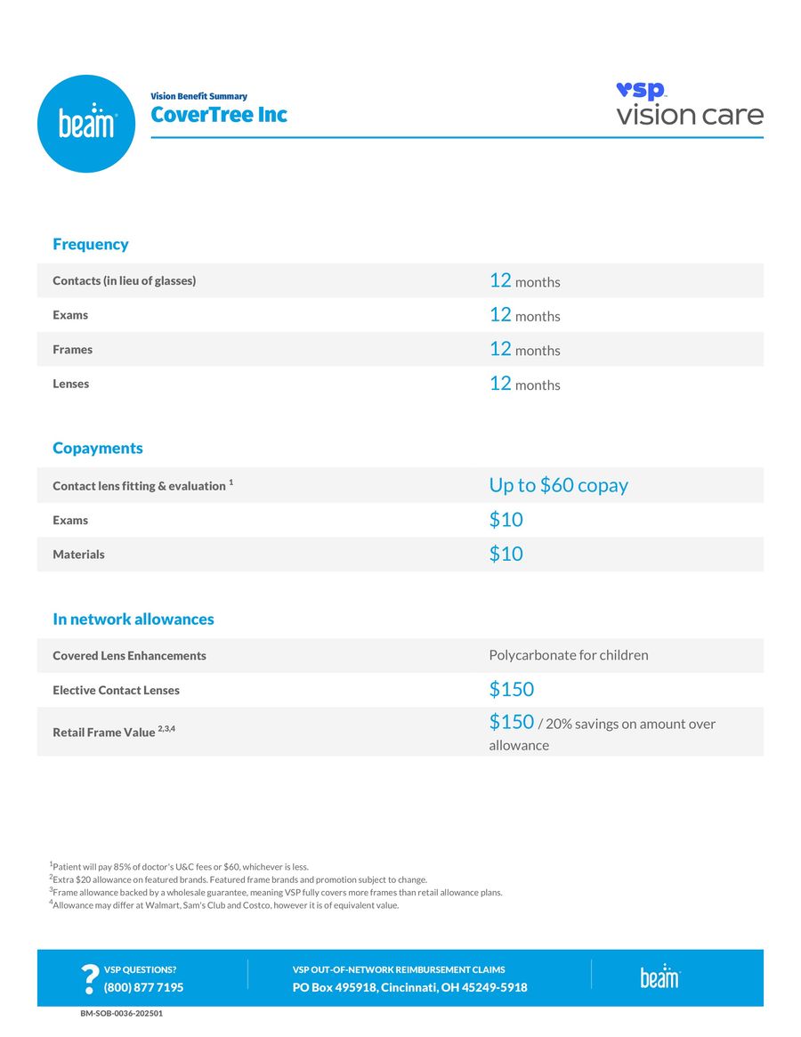 Beam Vision Benefit Summary - VSP Choice by Modi Benefits - Flipsnack