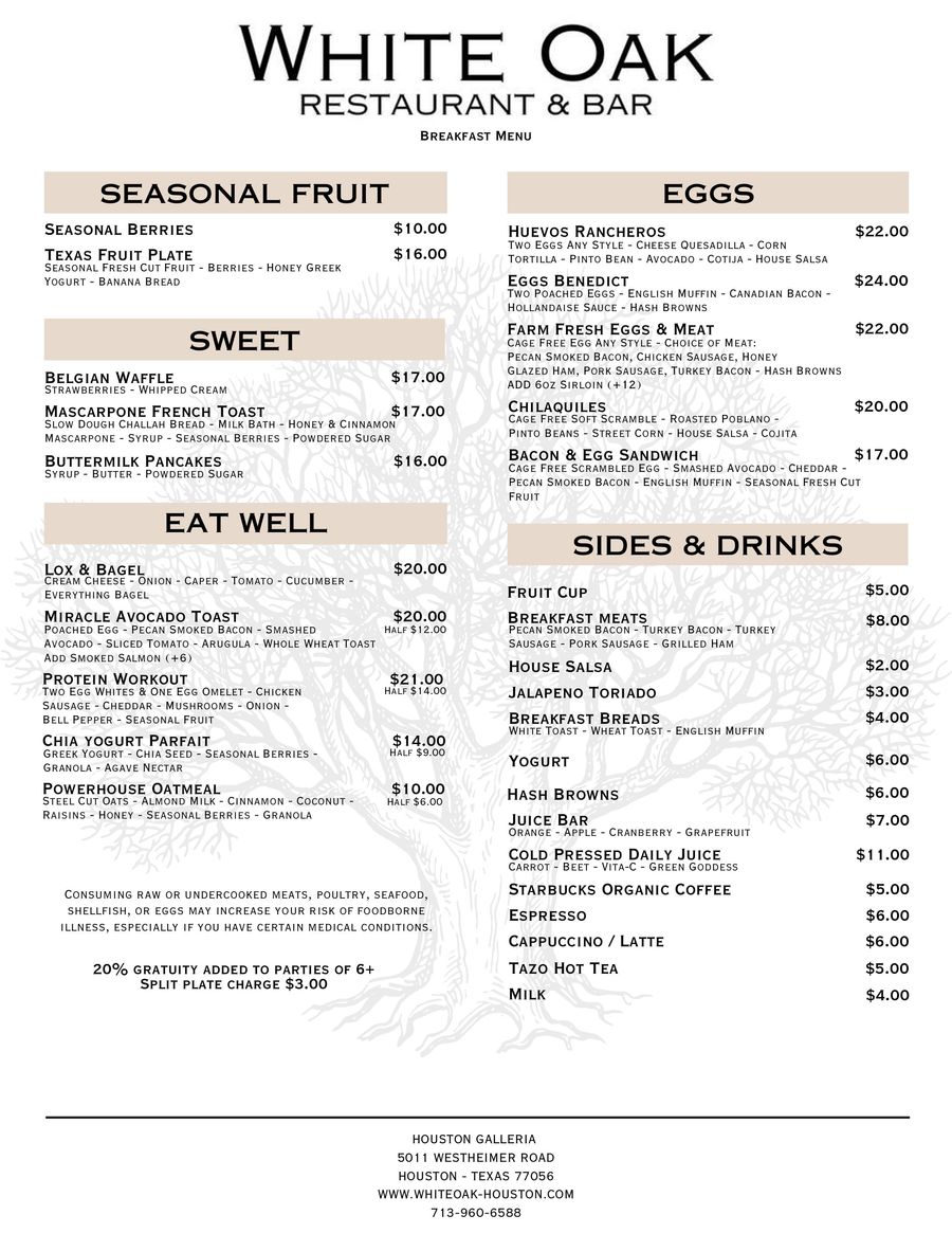 White Oak Restaurant - All Menus by The Westin... - Flipsnack