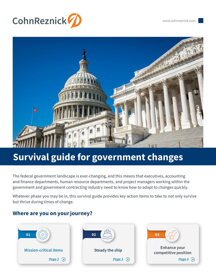 Interactive survival guide: Navigate government changes by CohnReznick