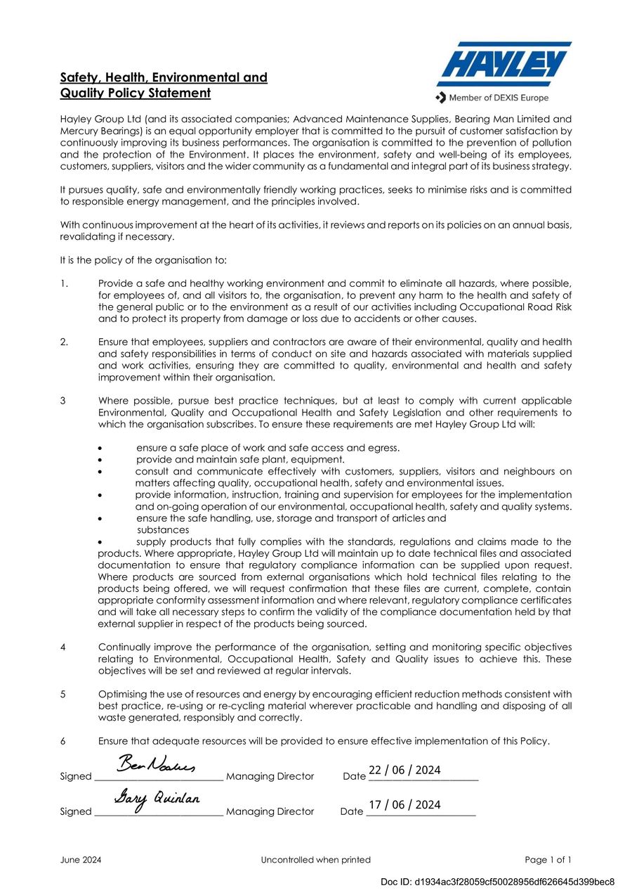 SHEQ Policy - June 2024 by HAYLEY DEXIS - Flipsnack